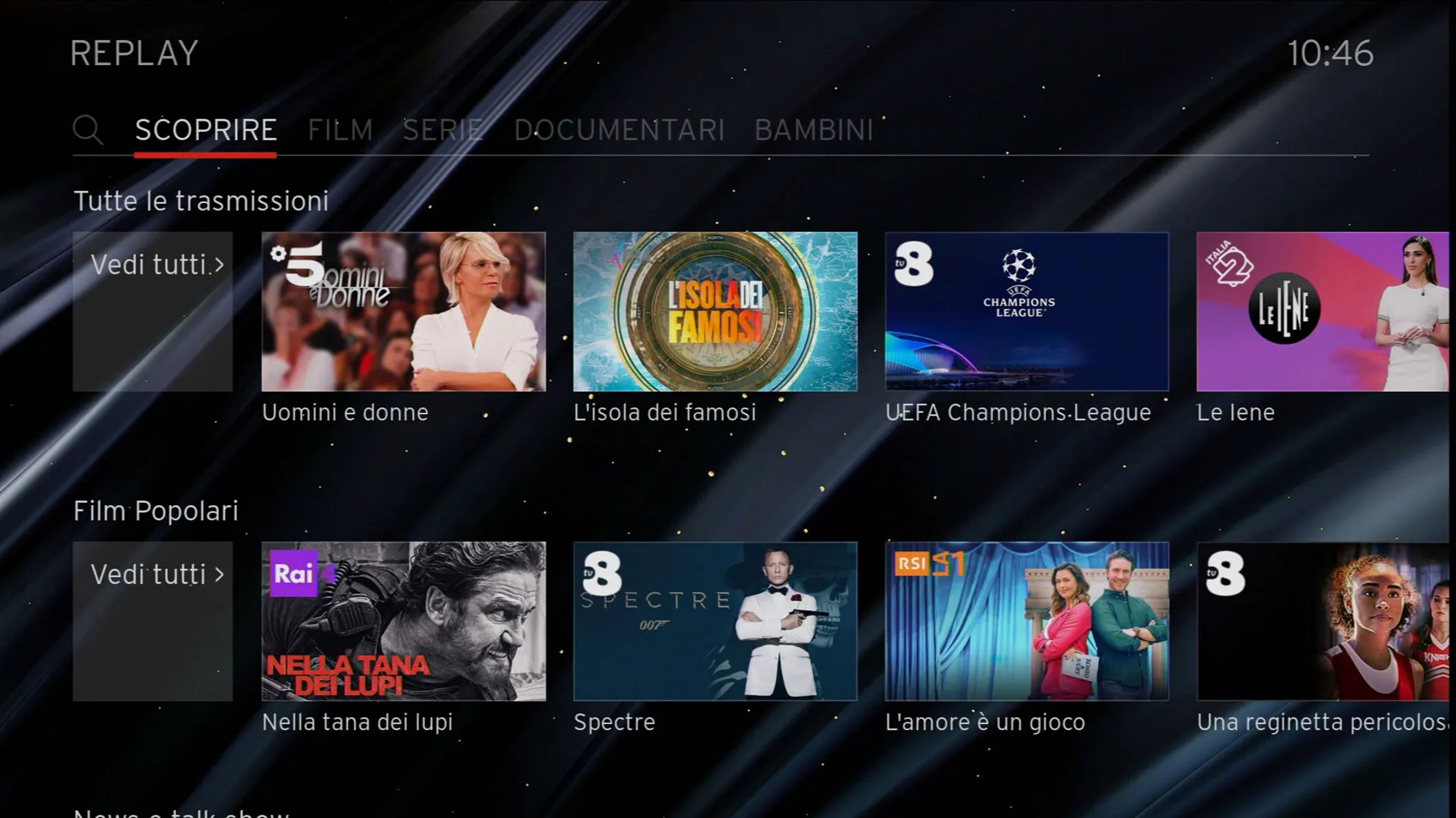 Nuova panoramica di Replay per Sunrise TV