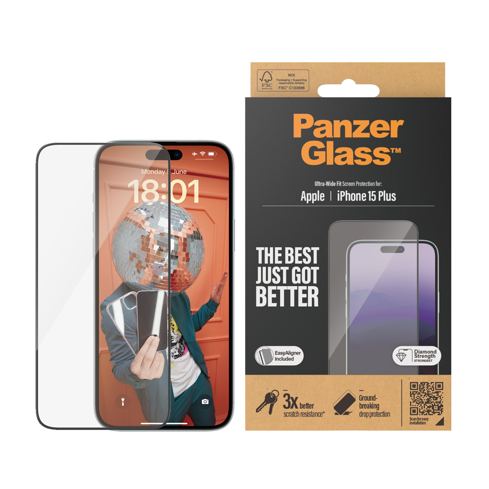 PanzerGlass UW Fit iP 15 Plus